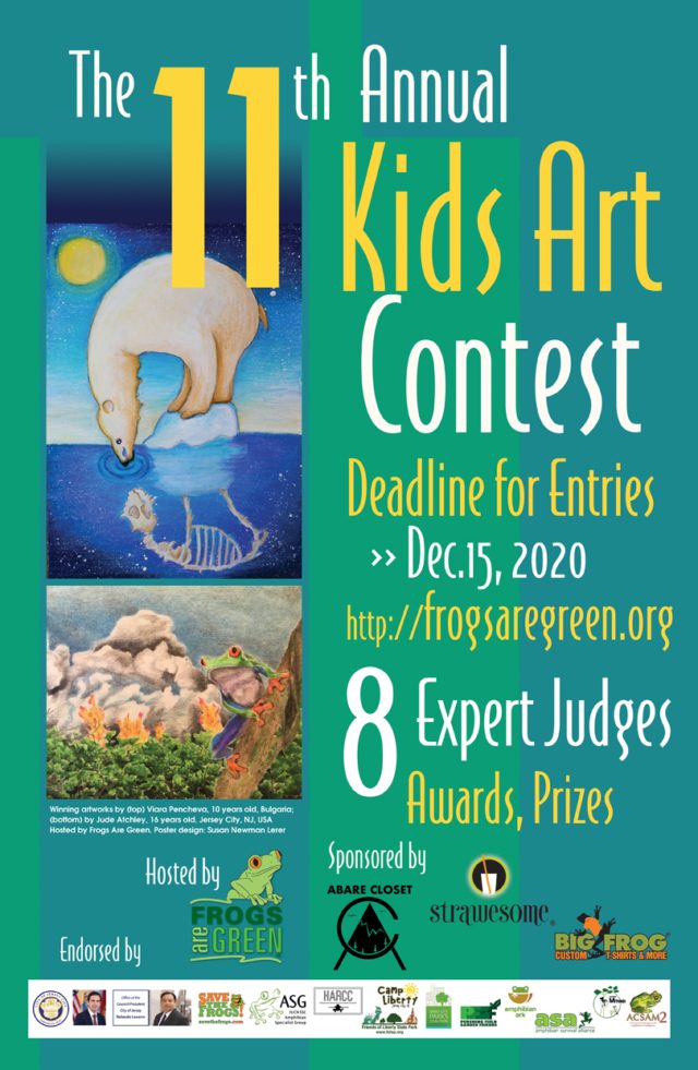 2020 Kids Art Contest - A Healthy Planet Earth | Frogs Are Green